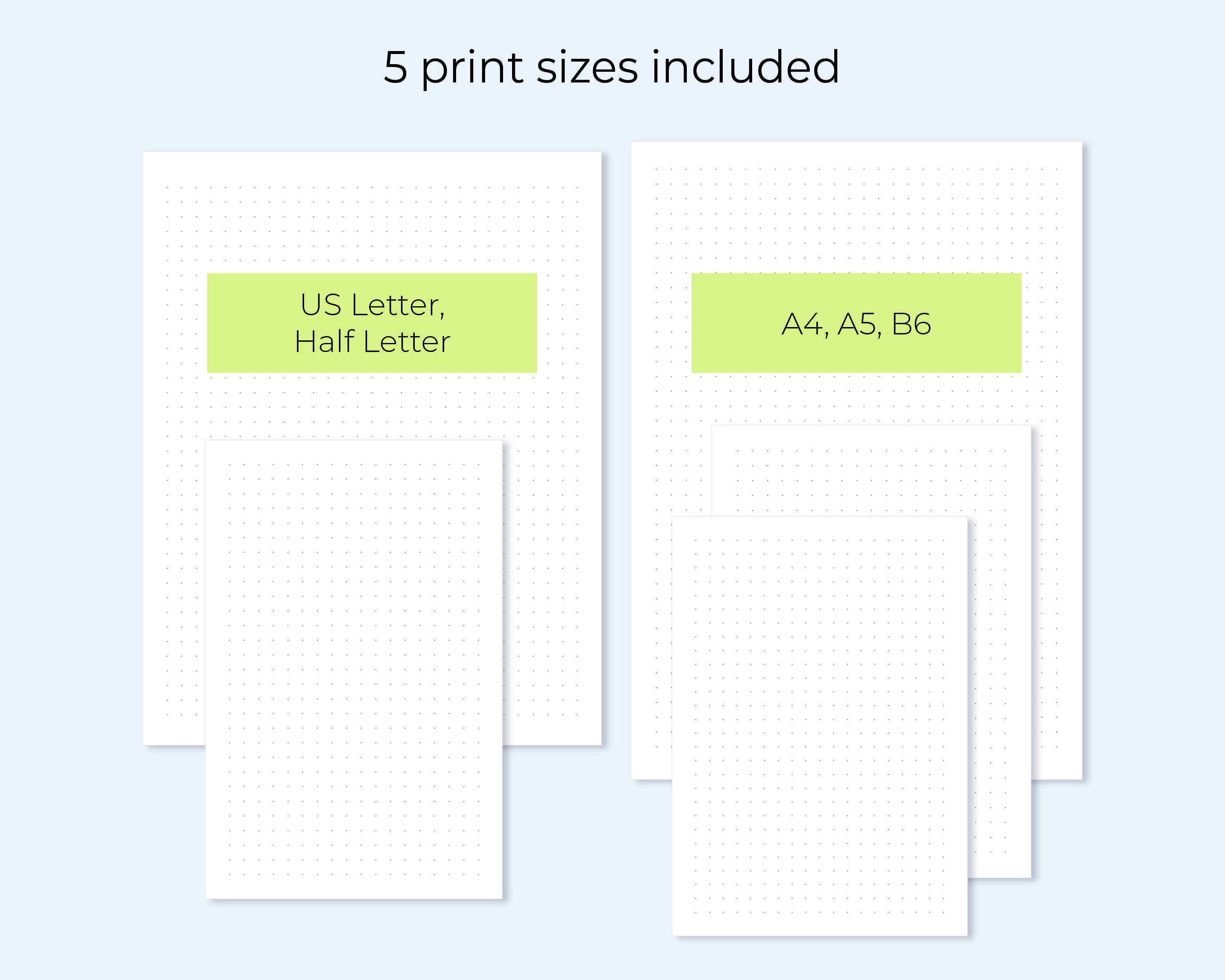 Printable Dot Grid Notepaper for Any Planner, Notebook or Journal ...