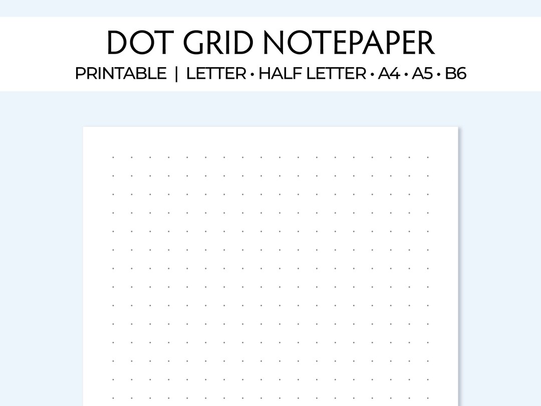 Printable Dot Grid Notepaper for Any Planner, Notebook or Journal ...