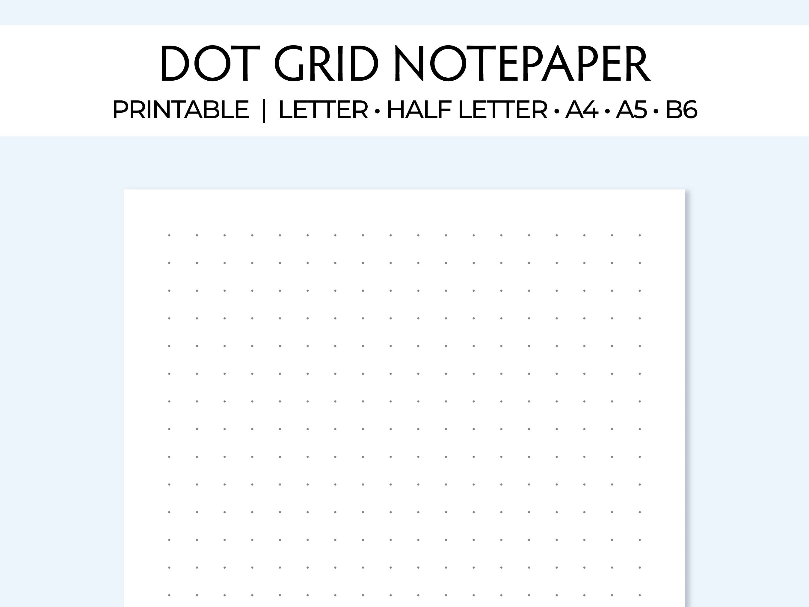 Printable Dot Grid Notepaper for Any Planner, Notebook or Journal ...