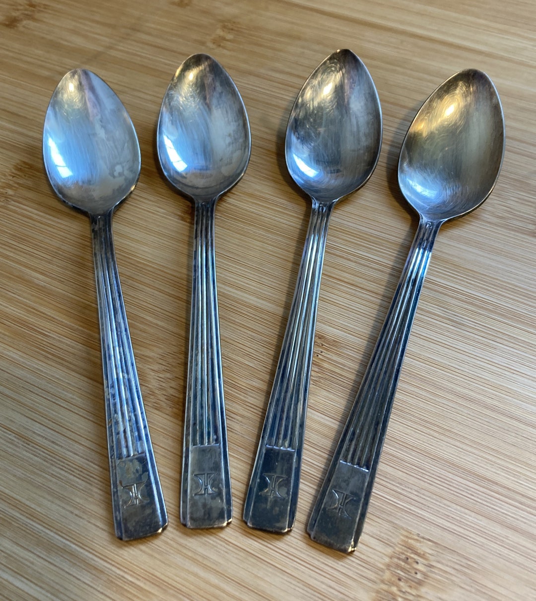 Hilton Brand Hotel Tea Spoons Set of 4 Mid Century Silver Plate ...