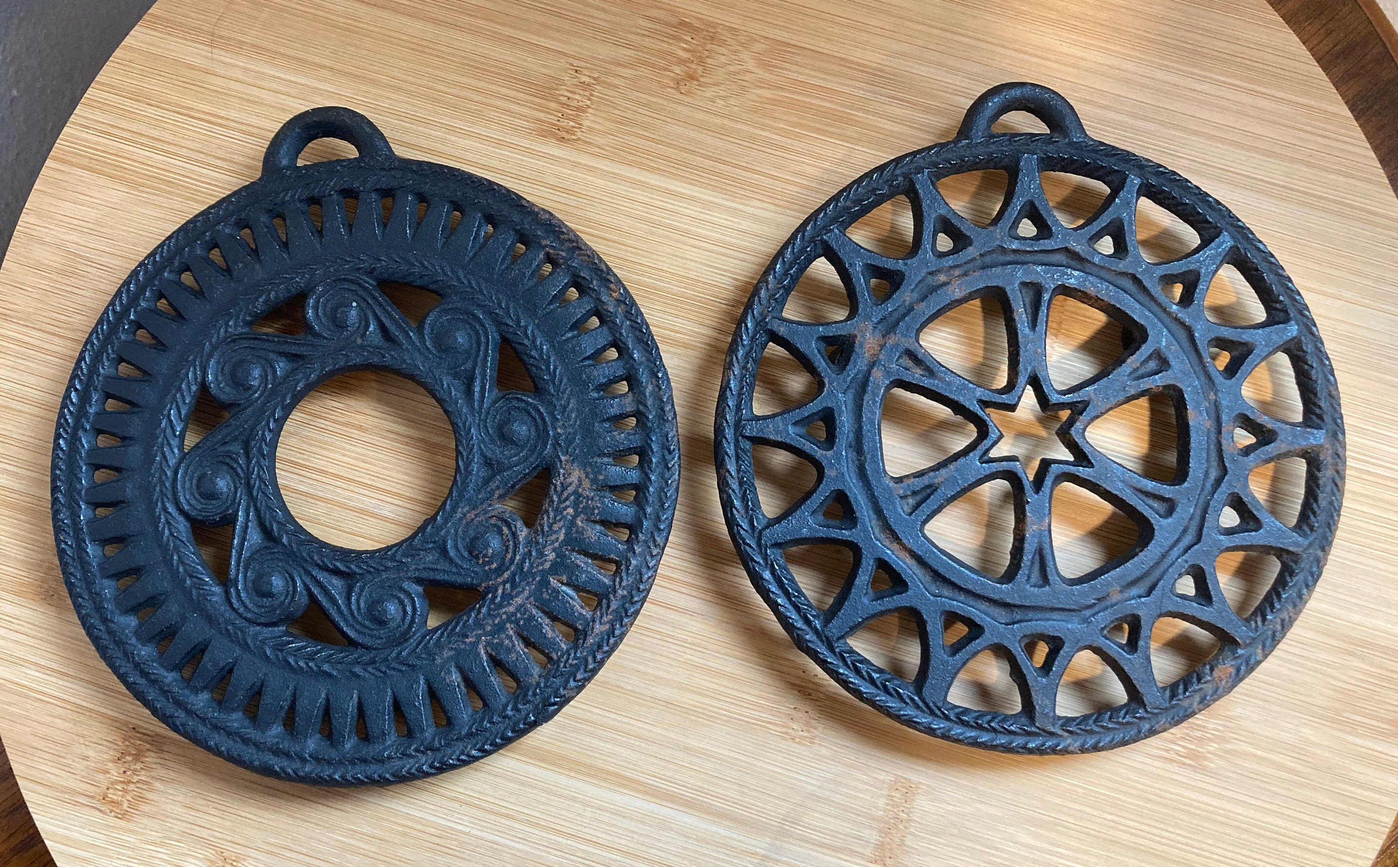 Antique Cast Iron Footed Trivets - Etsy