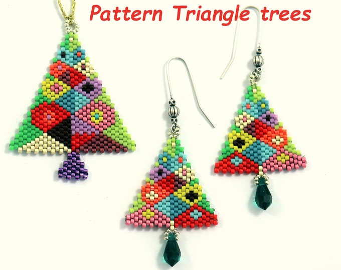 Patterns, Patterns, Diagrams triangle Trees in Peyote or Brick Stitch, Colorful Triangles, Also ...