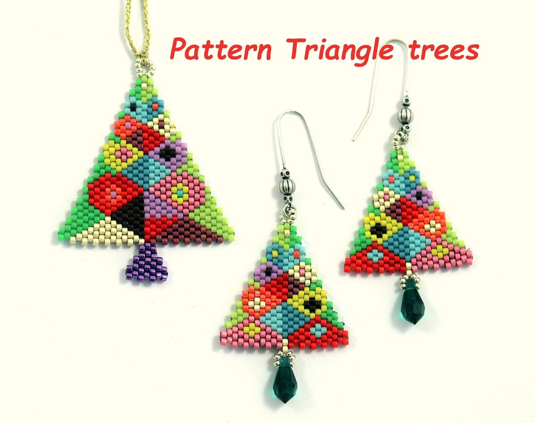Pattern, Diagrams "triangle Trees" in Peyote or Brick Stitch, Colorful ...