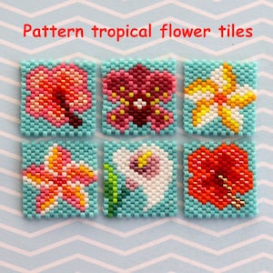 Pattern Diagram Tropical Flower Tiles, English Language, Beading, Odd ...