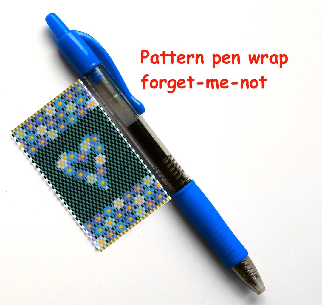 Pattern, Diagram Pen Wrap, Beading, Beads, Forget-me-not, Flowers ...