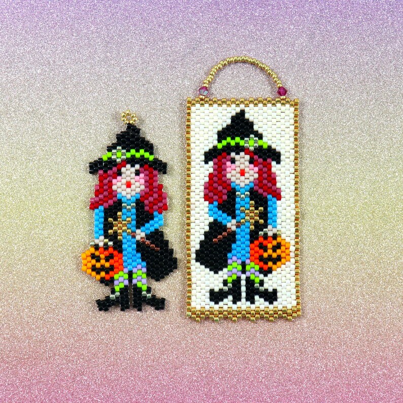 Beading Pattern, Diagram Sweet Little Witch, Peyote Stitch Tapesty ...