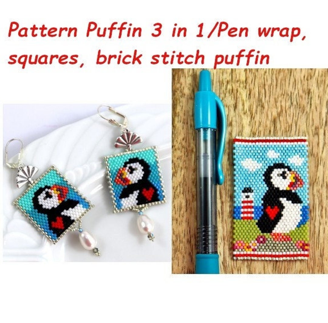 Pattern, Diagram "puffin 3 in 1" Pen Wrap, English, Seaside, Peyote ...