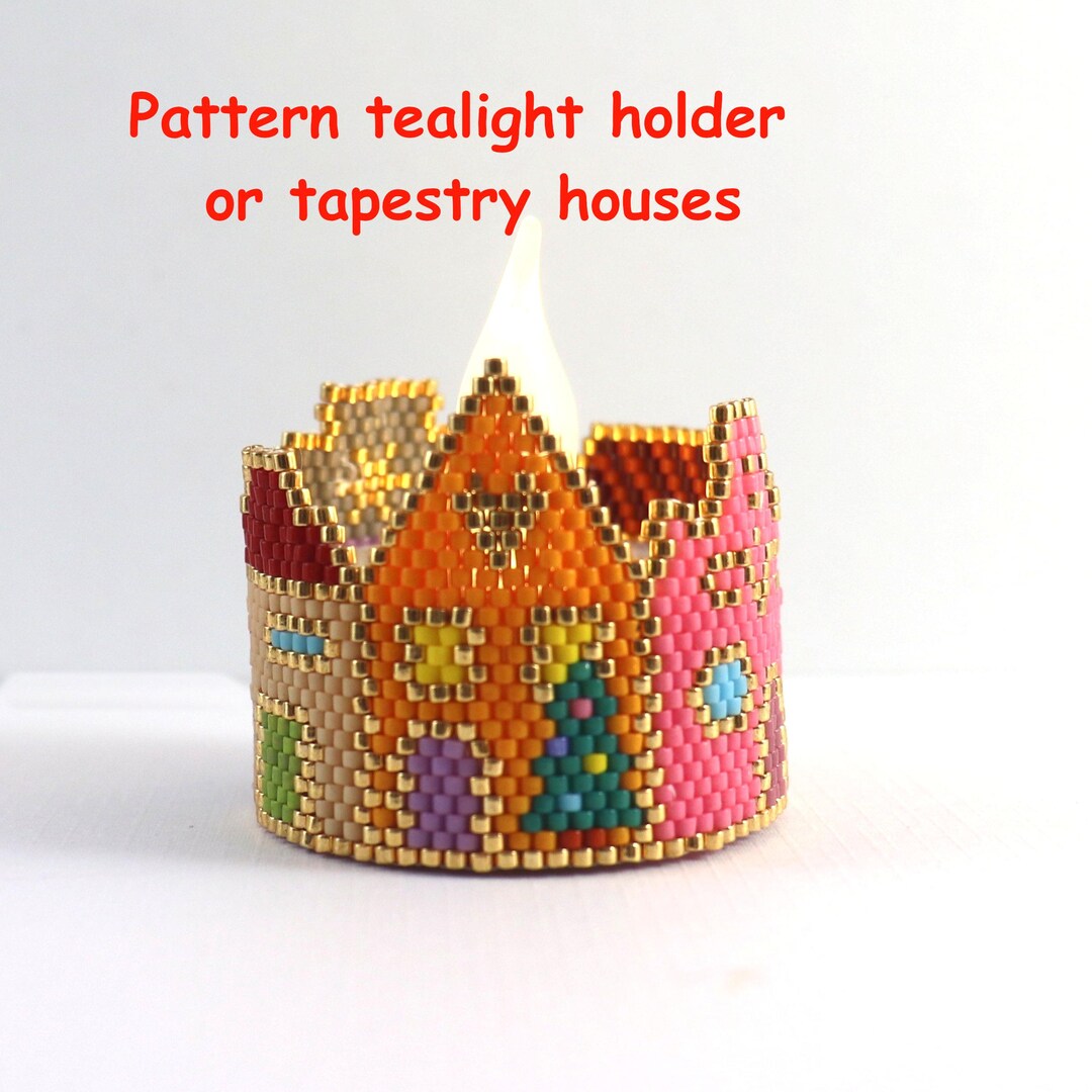 Pattern, Diagram, Tealight Cover Christmas Houses, Tapestry, Odd Count ...