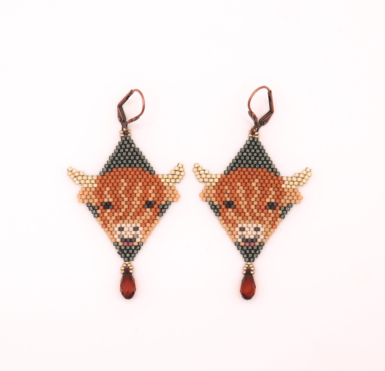 Beading Pattern, Diagram, Highland Cow Elsa, Brick Stitch, Peyote ...