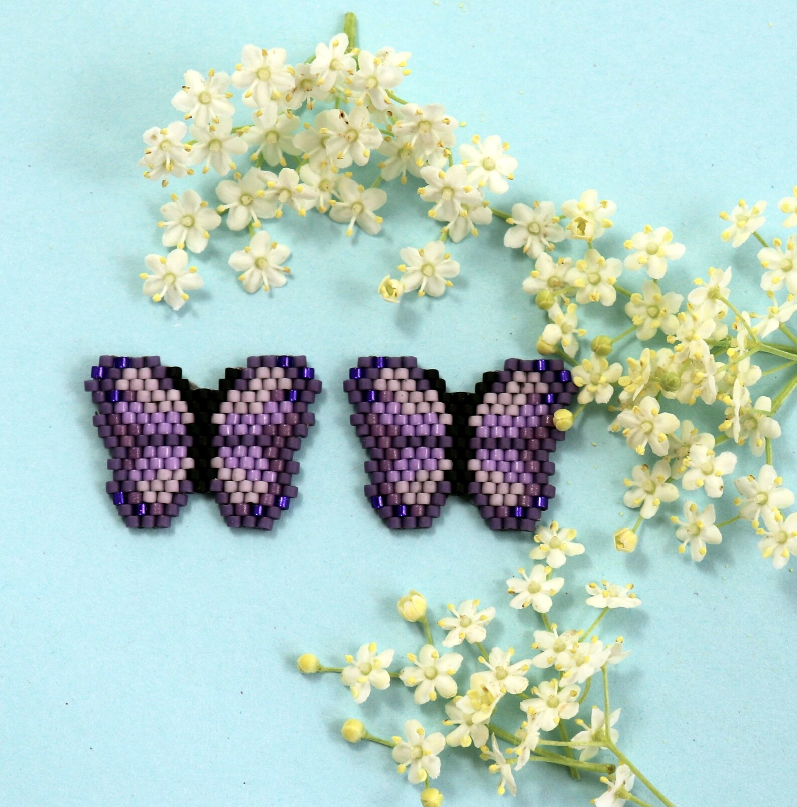 Beading Pattern, Diagram Blue Beauties, Butterflies in Different Blue ...