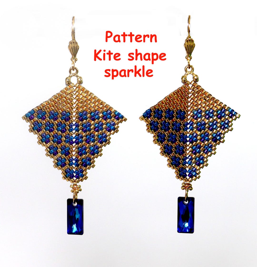 Pattern, Diagram, Instruction Kite Shape Earrings Sparkle, English ...