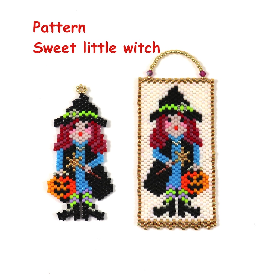 Beading Pattern, Diagram Sweet Little Witch, Peyote Stitch Tapesty ...