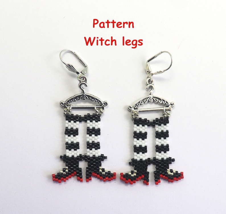Beading Pattern, Diagram, Witch Legs, Halloween, Brick Stitch or Peyote ...