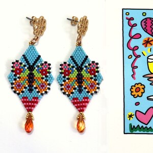 Hello Spring Rhombus Pattern Diagram Butterfly Brick Stitch, Word Chart ...