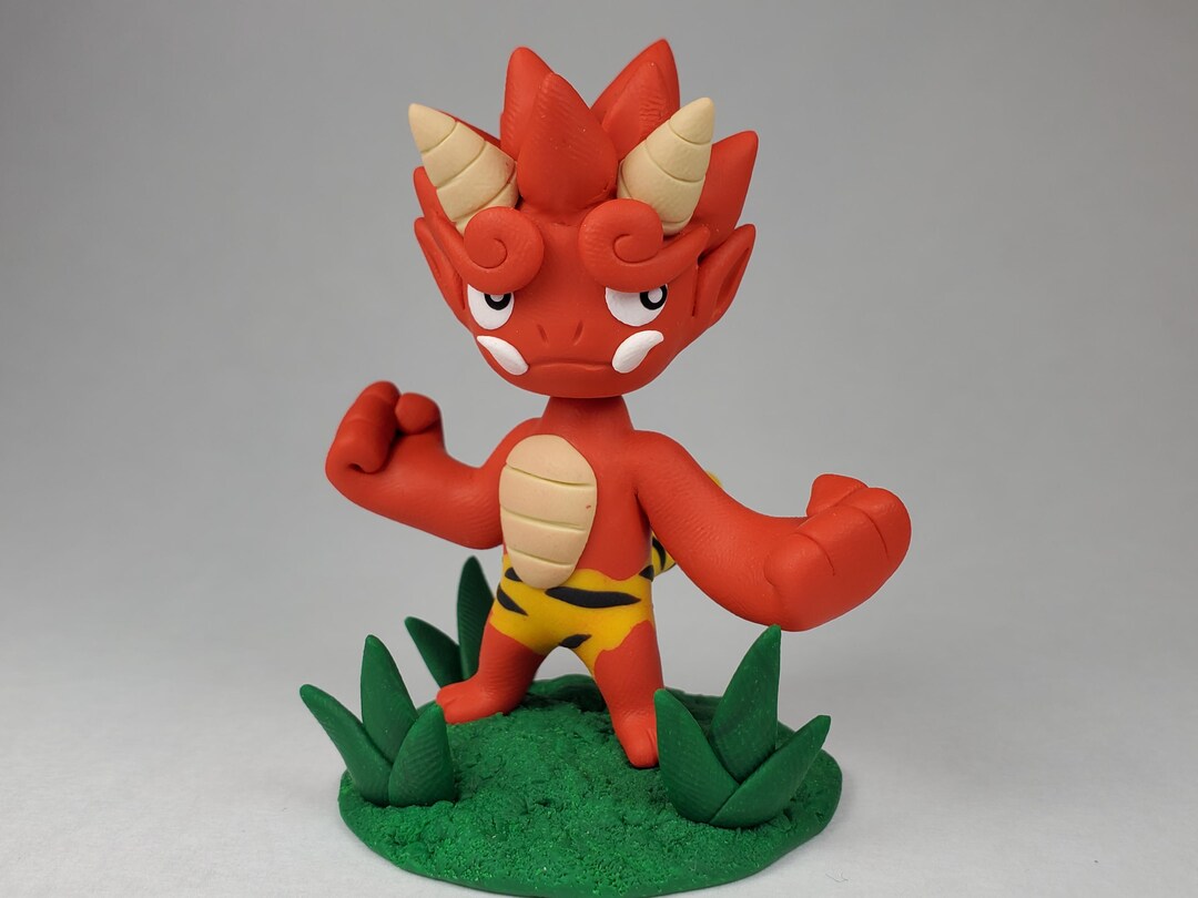 Red Oni Gaki - Ogre Brat Japanese Oni Yokai Hand Sculpted Polymer Clay ...