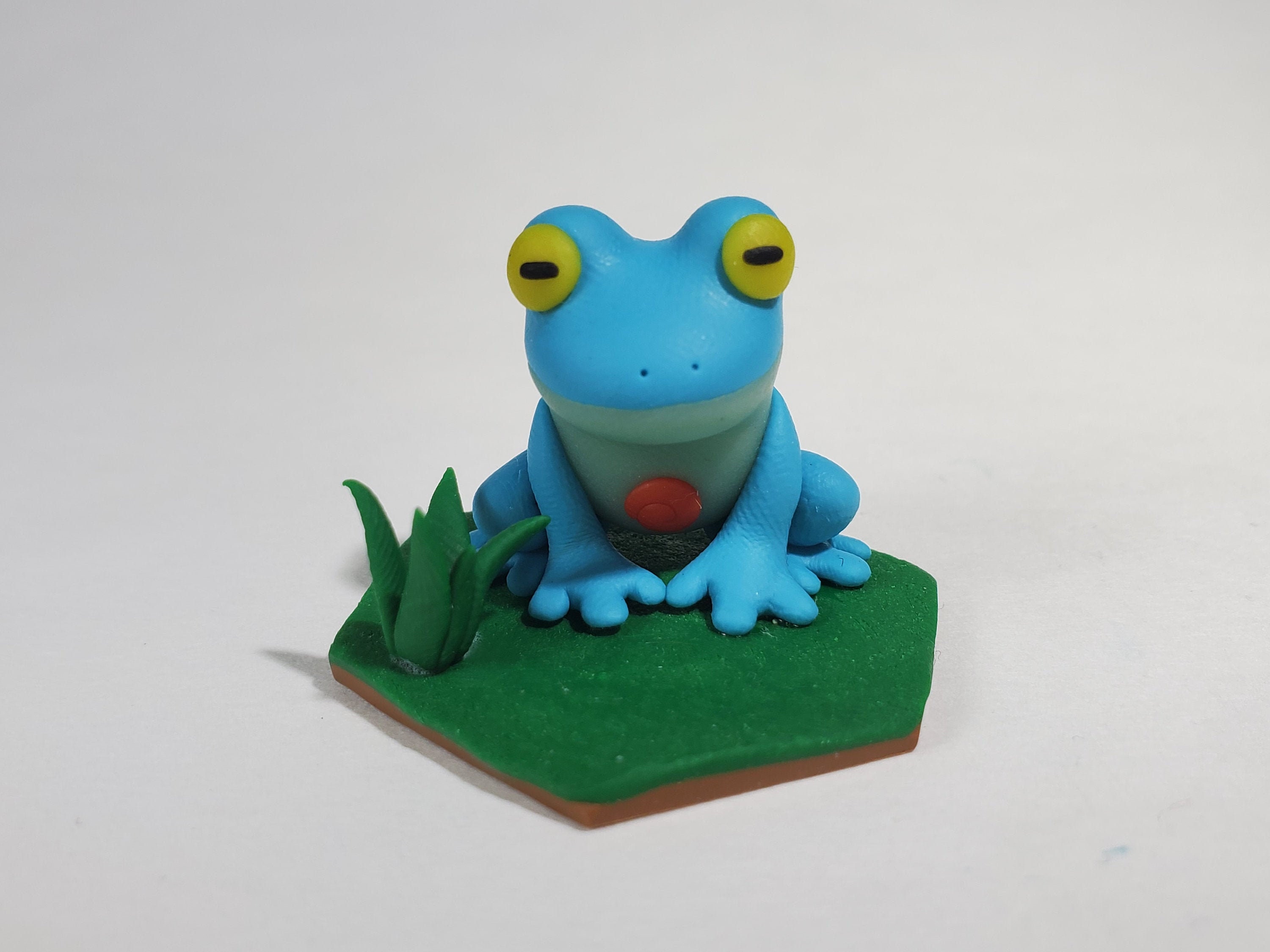 Collectible Hexagon Plate Calm Blue Spiral Frog Polymer Clay | Etsy