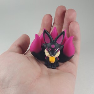 Shadow Kitsune Handmade Polymer Clay Japanese Yokai Mystical Figurine ...