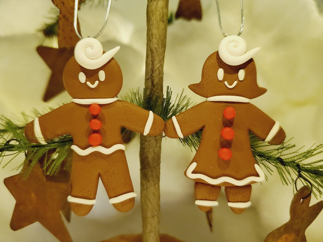 Gingerbread Girl and Gingerbread Boy Handmade Polymer Clay Christmas ...