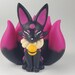 Shadow Kitsune Handmade Polymer Clay Japanese Yokai Mystical Figurine ...