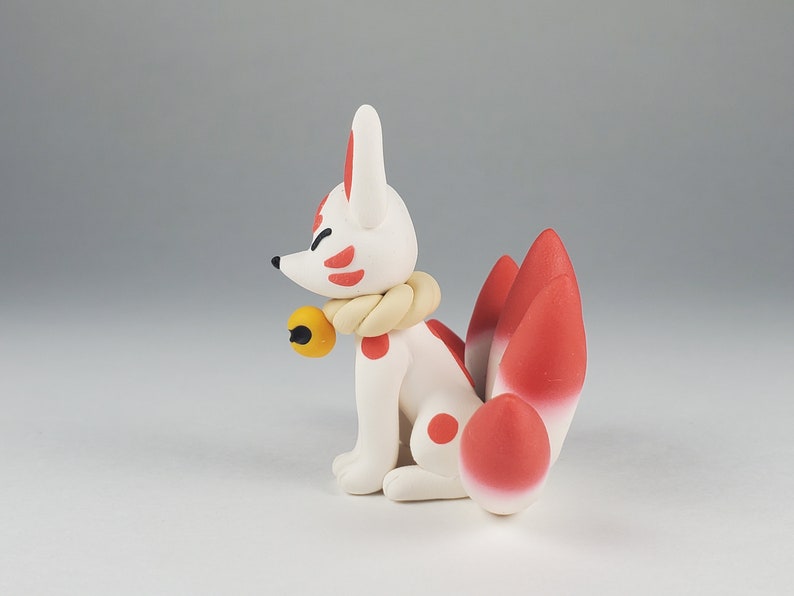 Flame Kitsune Handmade Polymer Clay Japanese Yokai Mystical | Etsy