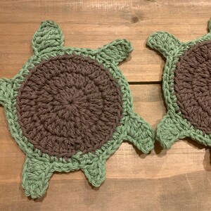 Handmade Crochet Turtle Coasters-eco-friendly Drink Coasters for Beach ...