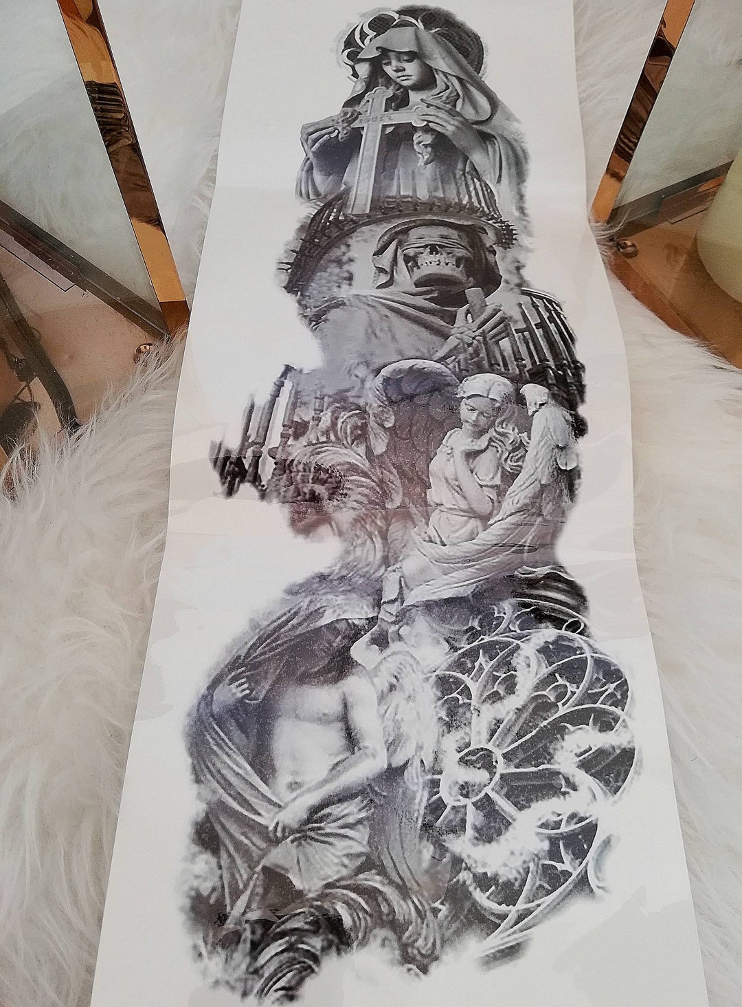 Temporary Tattoo Angel of Death Motif Size 48 18cm - Etsy UK