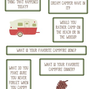 Campfire Chat Starters Printable Pack, Campfire Games, Campfire Ideas ...