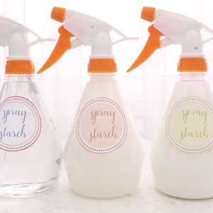 Spray Starch Labels, DIY Spray Starch Labels, Printable Spray Starch ...