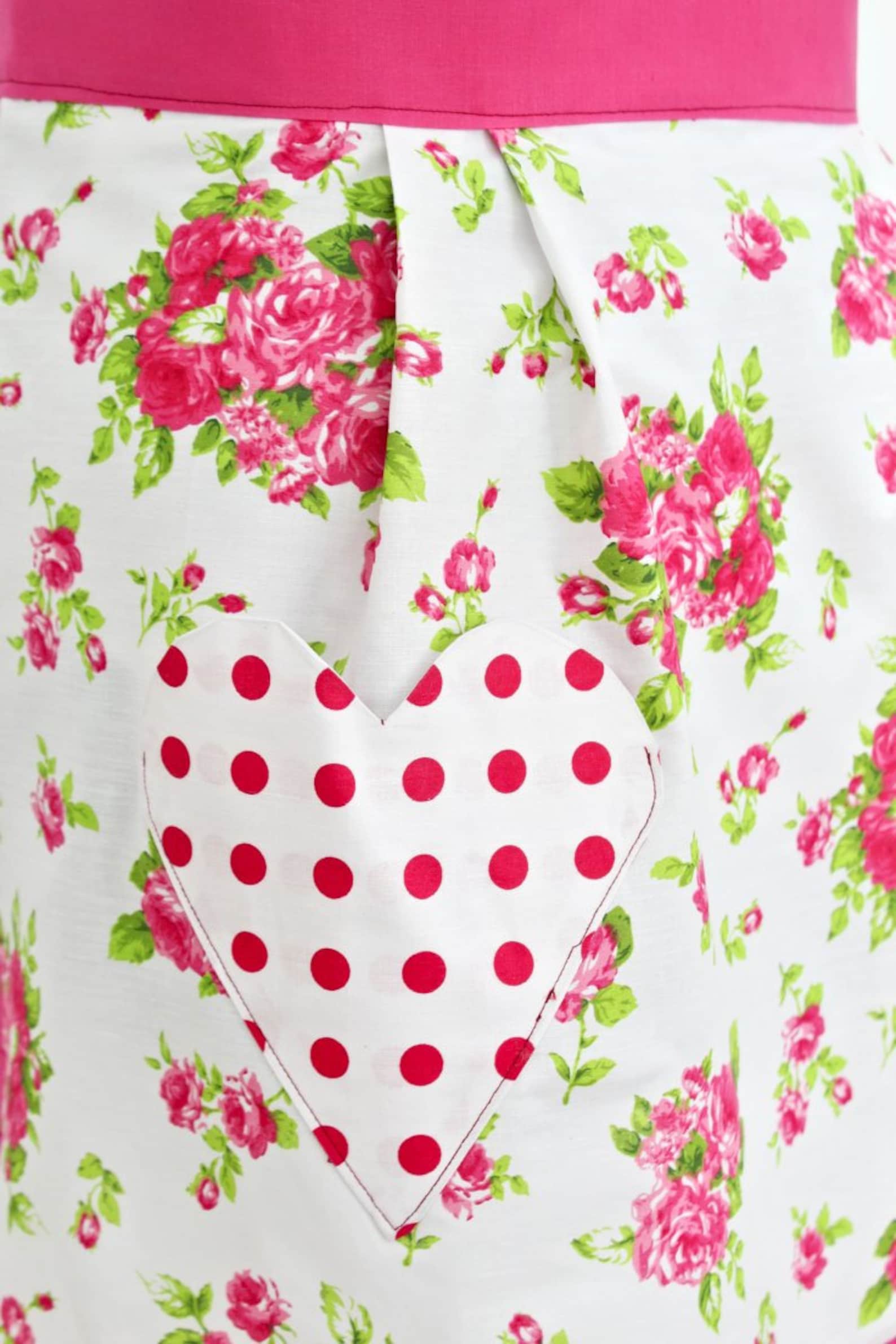 Half Apron With Heart Pockets Sewing Pattern - Etsy