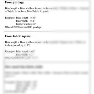 Bias Binding Calculator With Formula and Cheat Sheet, Bias Calculator ...