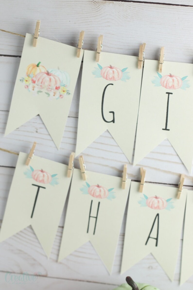 Give Thanks Printable Banner, Thanksgiving Banner, Thanks Banner ...