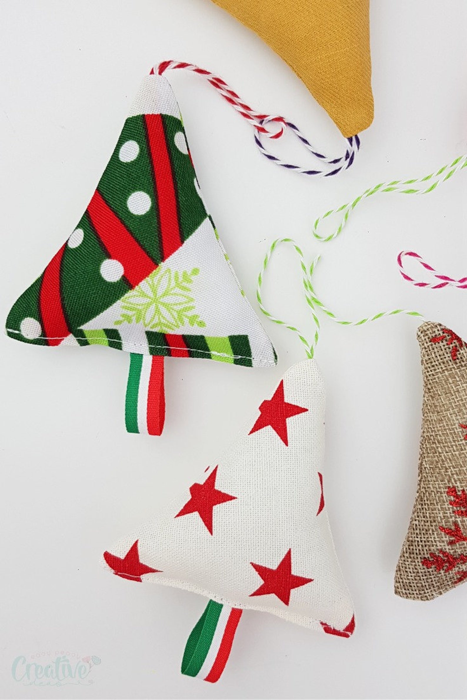 Fabric Christmas Trees Sewing Pattern, Fabric Christmas Tree Ornaments ...