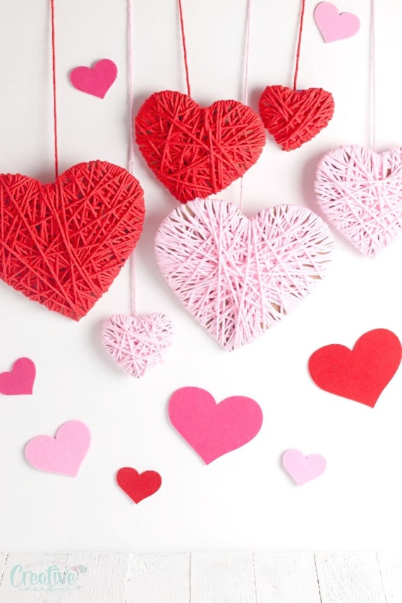Valentines Backdrop Heart Template Yarn Hearts Hearts - Etsy