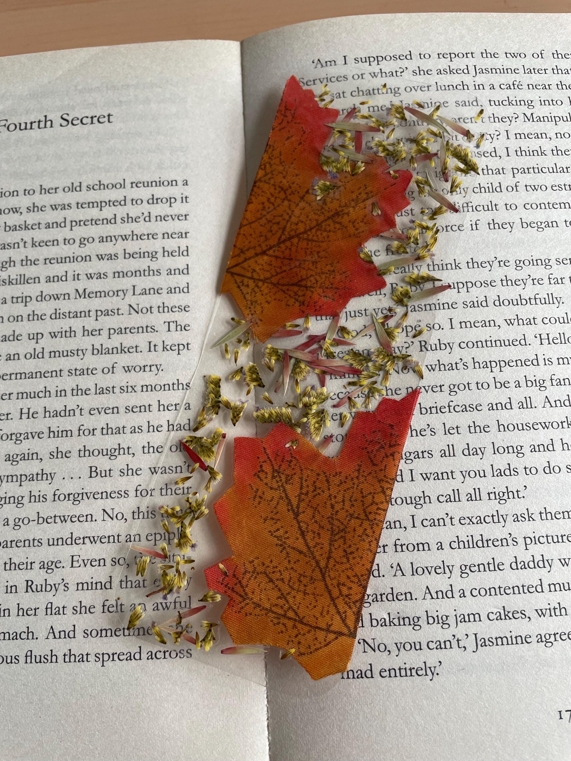 Autumn Leaves Laminated Bookmark With Pressed Leaves and Flowers - Etsy