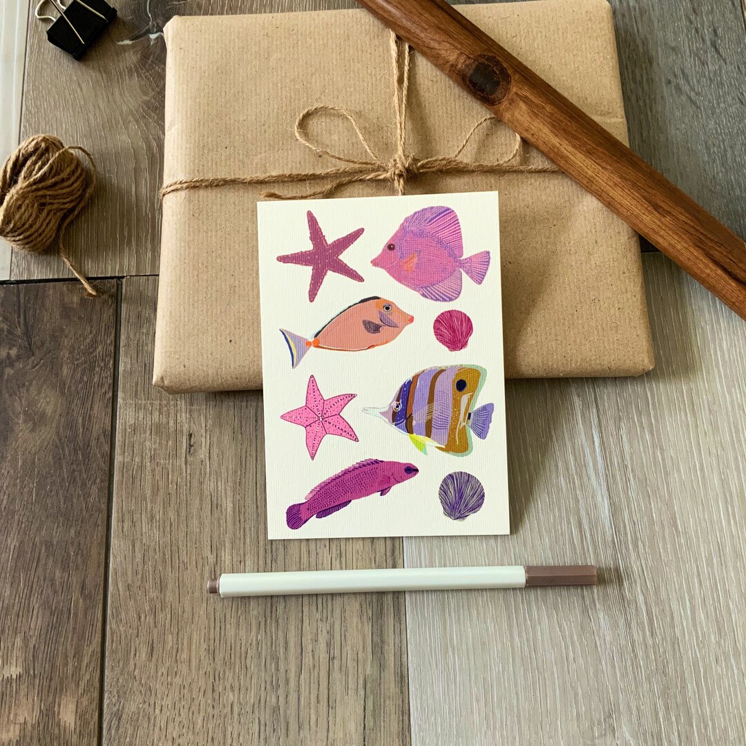 Colourful Fish Postcard Fish Postcard A6 Postcard Illustration Art A6 ...