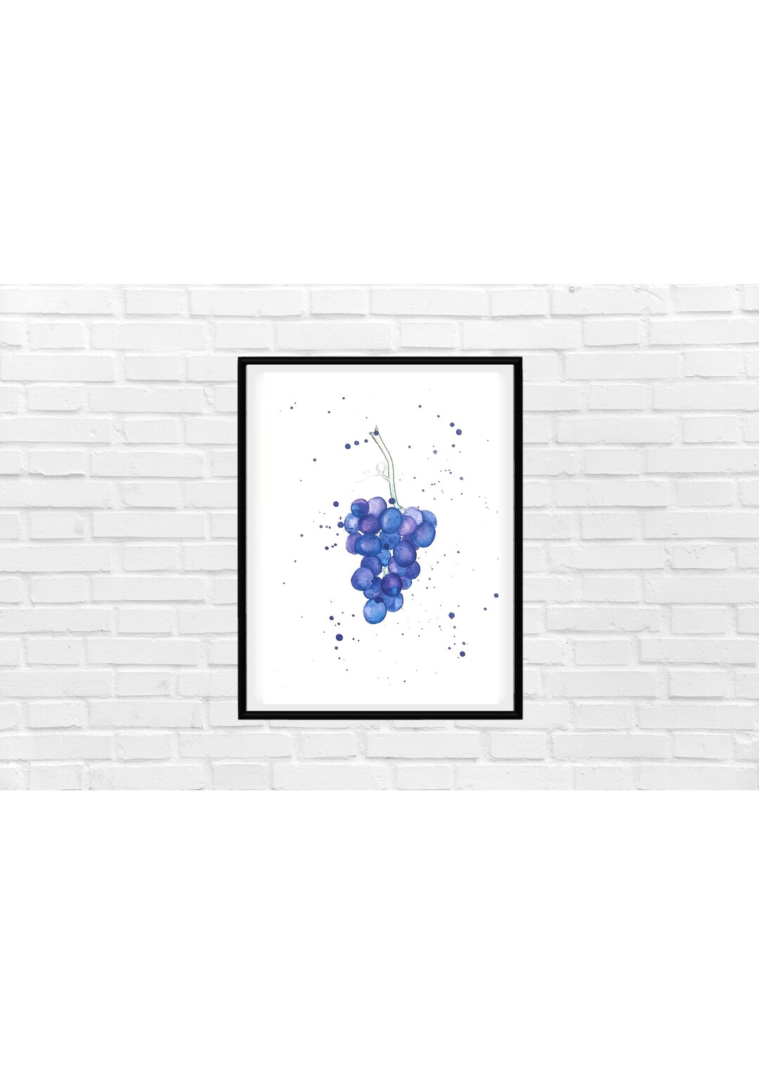 A Bunch of Grapes Art Print, Grapes Print, A4, Fruit Art, Grape Vine ...