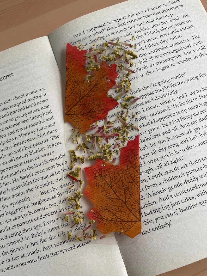 Autumn Leaves Laminated Bookmark With Pressed Leaves and Flowers - Etsy