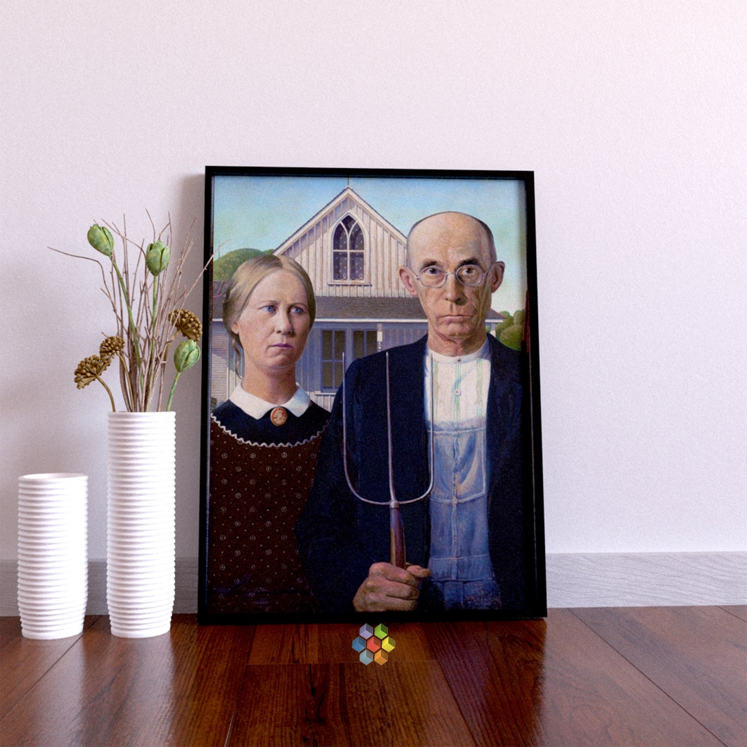 American Gothic Animated Poster, Vintage Wall Art, Decor, 3D Lenticular ...