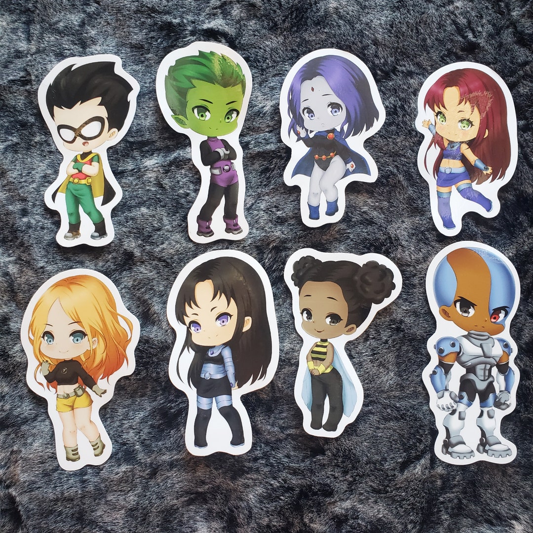 Teen Titans Chibi Stickers - Etsy