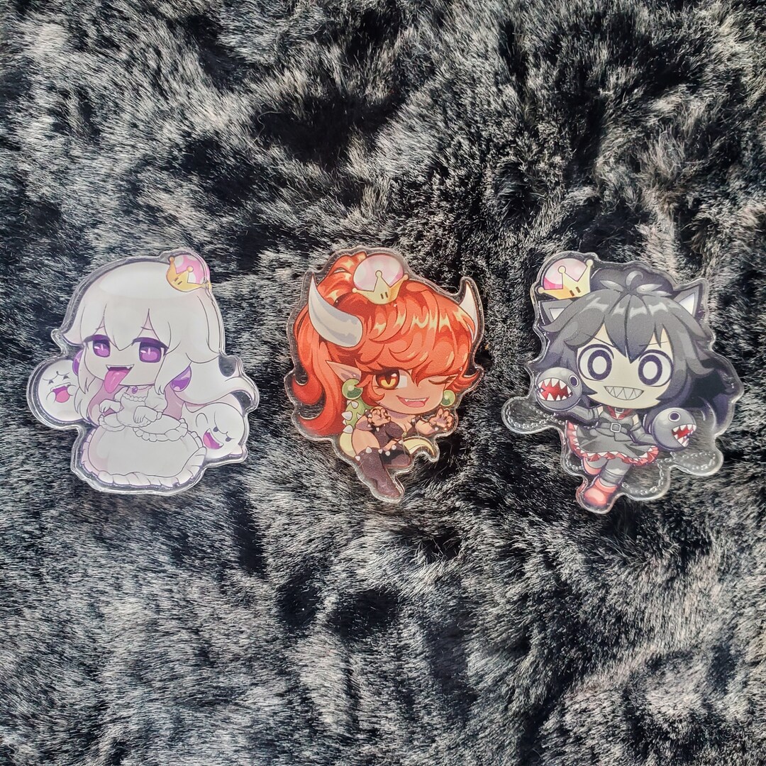 CLEARANCE Bowsette, Boosette, Chompette Star Pins - Etsy