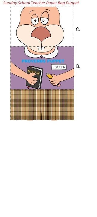 Easy Paper Bag Puppet Christian Sunday School Teacher - Etsy