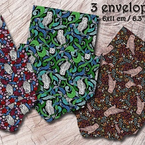 ENVELOPES - Owls (4). Printable, Digital, Instant Download, Envelope ...