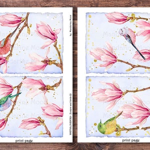 DIGITAL PAPERS - Flowers & Birds (1). Printable, Digital Paper, Collage ...