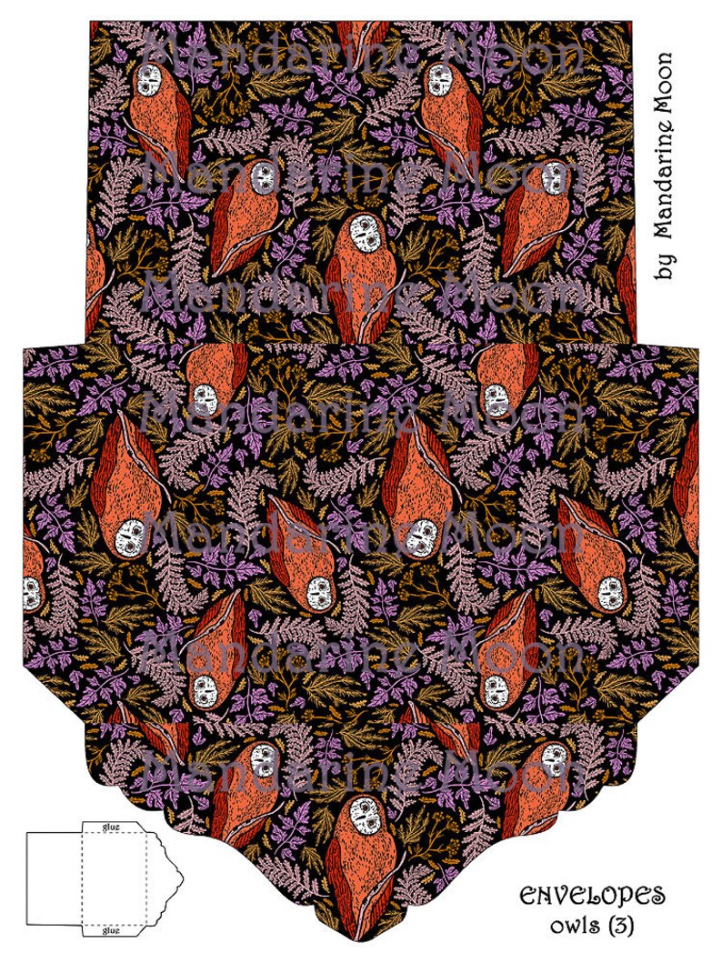 ENVELOPES - Owls (3). Printable, Digital, Instant Download, Envelope ...
