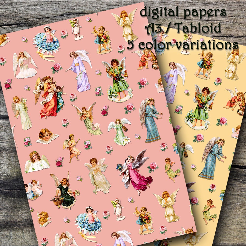 DIGITAL PAPERS - Angels. Printable, Digital, Download, Paper, Digital ...