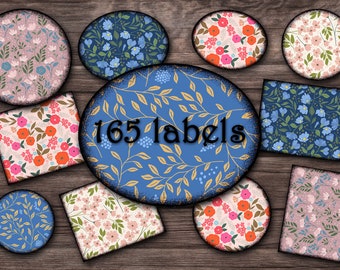 LABELS Retro Flowers 3. Printable Label Tag Digital | Etsy
