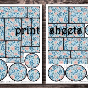 LABELS - Retro Flowers (1). Printable, Label, Tag, Digital Collage ...