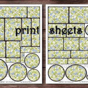 LABELS - Retro Flowers (3). Printable, Label, Tag, Digital Collage ...