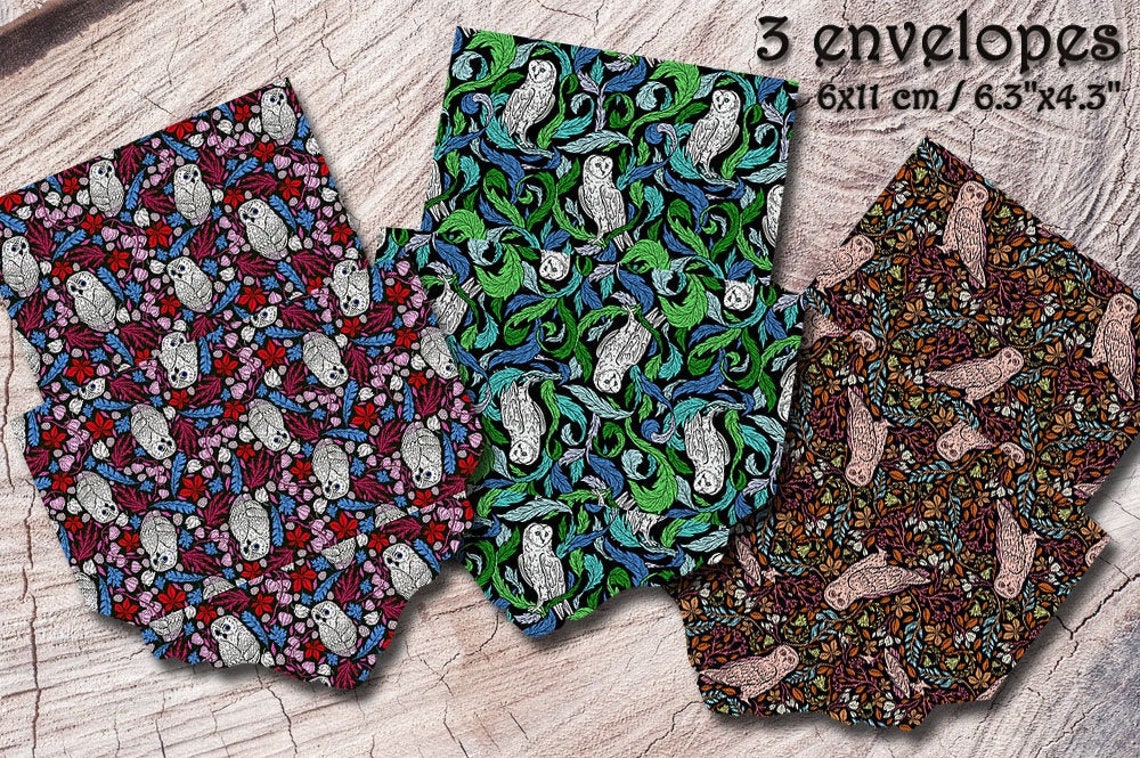 ENVELOPES - Owls (4). Printable, Digital, Instant Download, Envelope ...