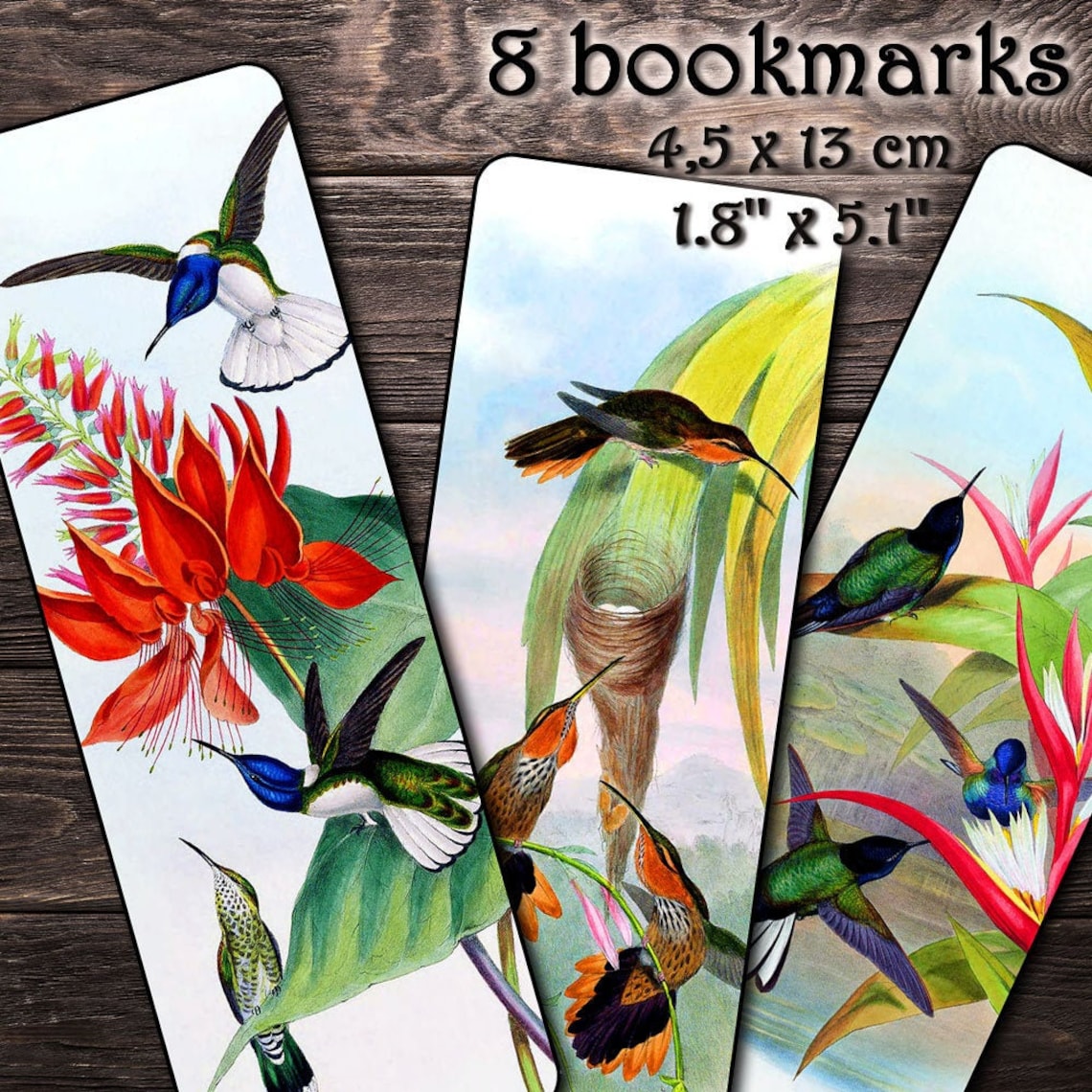 BOOKMARKS - Hummingbirds (1). Printable, Digital, Bookmark, Junk ...